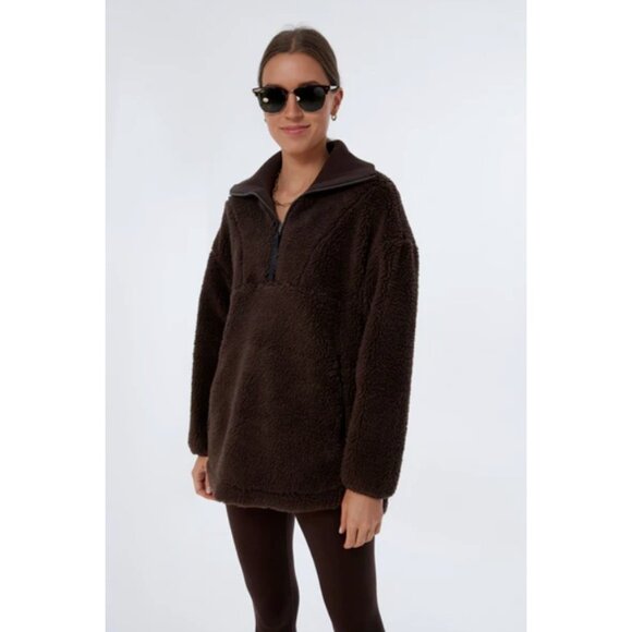 Varley | Tops | Varley Stratton Faux Fur 2 Zip Sherpa Jacket Brown Xs ...